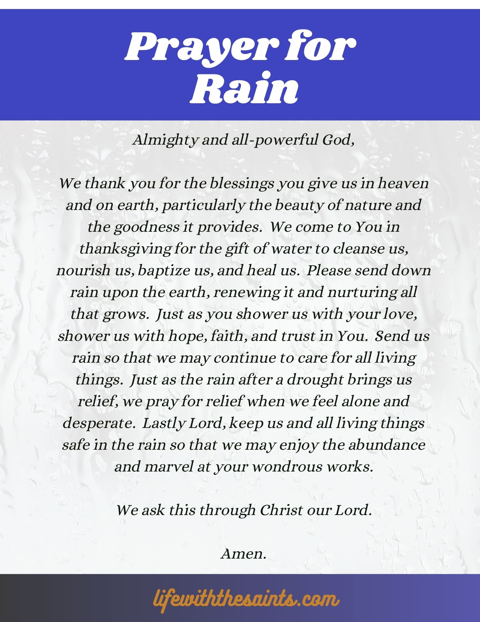 Prayer for Rain: A Prayer for Gardeners, Farmers, and Homebodies - Life ...
