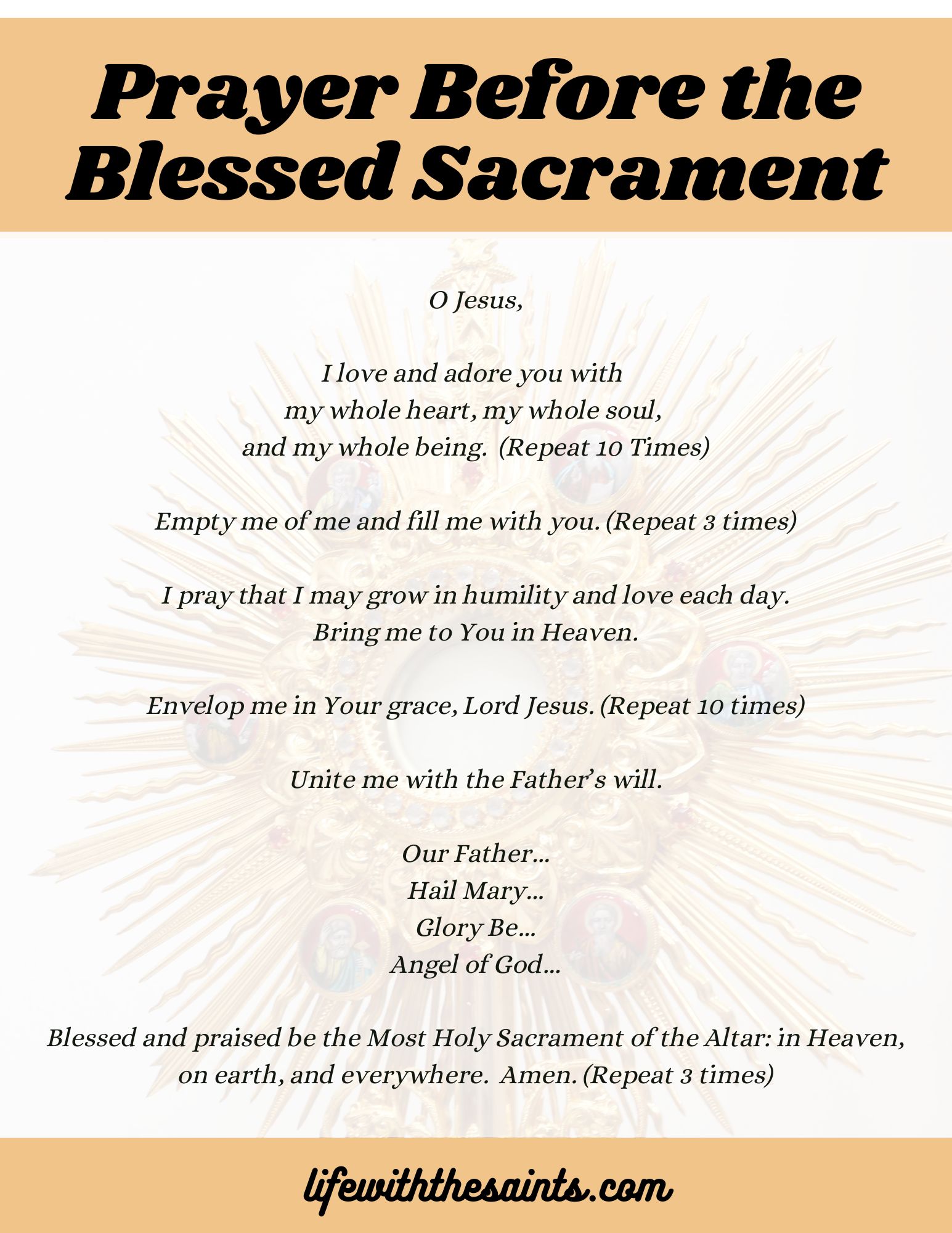 Prayer Before the Blessed Sacrament: A MUST READ (and a MUST PRAY ...